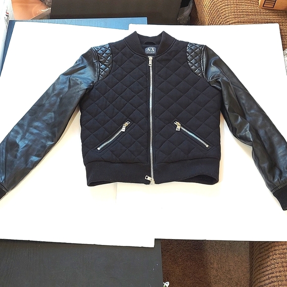 Armani Exchange | Jackets & Coats | Armani Exchange Kids Embossed Black ...